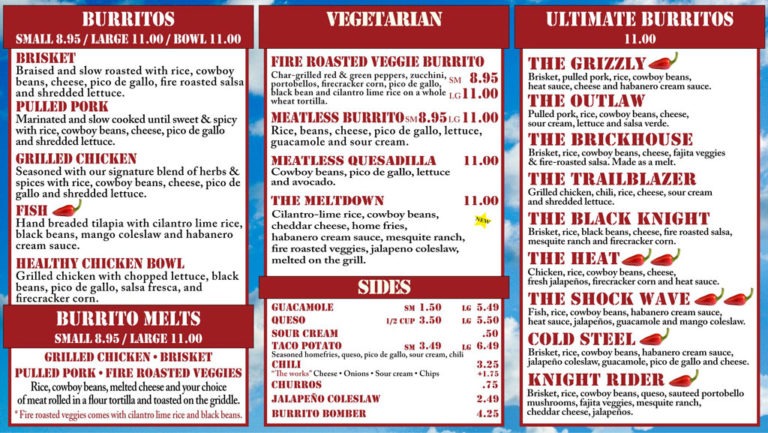 American Burrito Menu - American Burrito